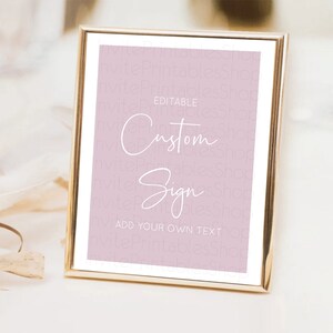 Minimalist Pink Sign Pink Table Sign Decor Simple Modern Pink Party ...