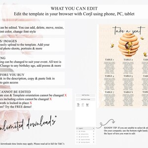 Bee Seating Chart Queen Bee Seating Chart Bee Day Seating Sign Beehive ...