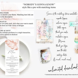 Tropical Menu Template Tropical Menu Palm Leaf Fern Table Decor ...