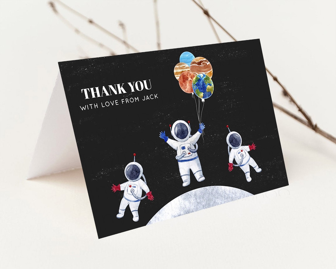 Space Thank You Space Thank You Card First Trip Around the Sun Thank ...