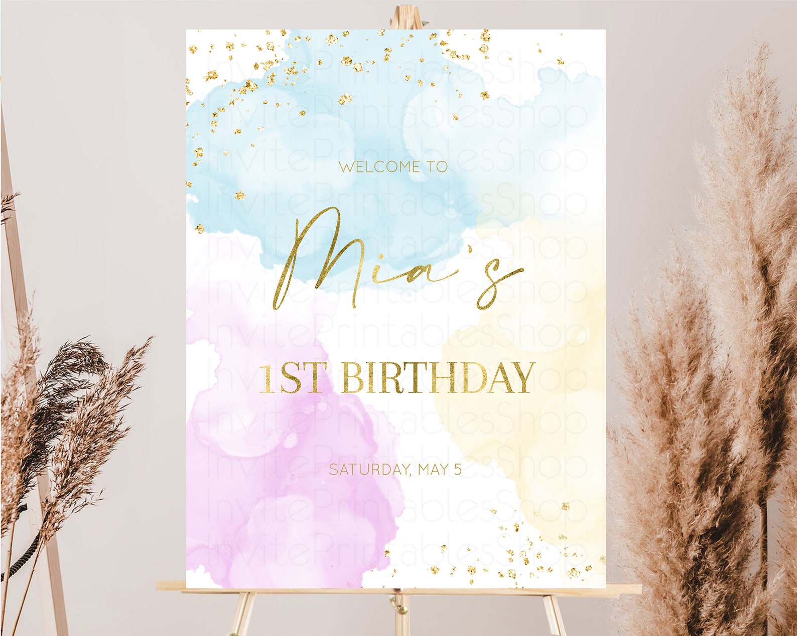 Rainbow Welcome Sign Pastel Welcome Sign Pastel Ombre 1st - Etsy