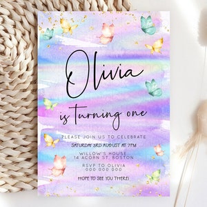 Pastel Butterfly Birthday Invitation Butterfly Birthday - Etsy