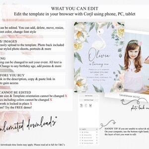 Swan Birthday Invitation Swan Princess Ballet Invitation Enchanted ...