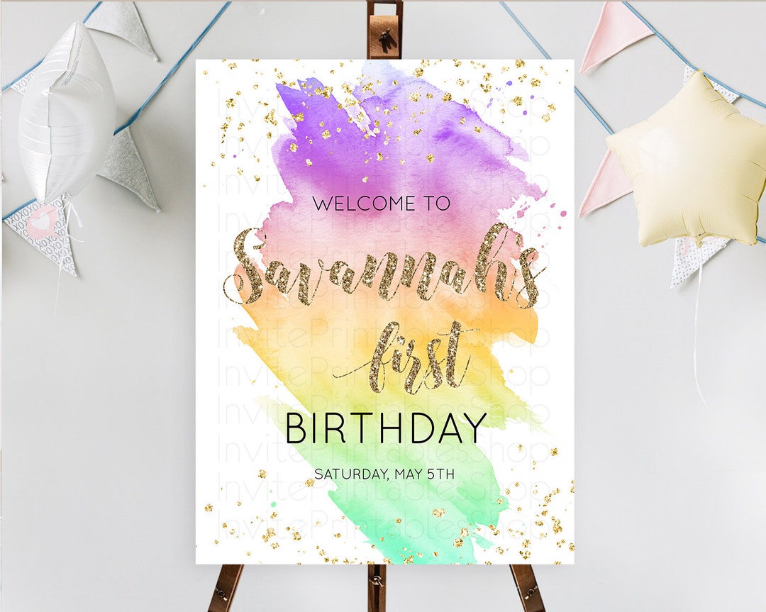 Pastel Welcome Sign Pastel Rainbow Welcome Sign Colorful Rainbow ...