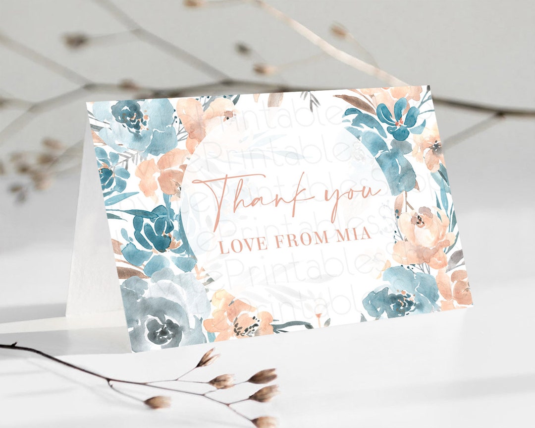 Secret Garden Thank You Wildflower Thank You Card Pastel Flower Garden ...