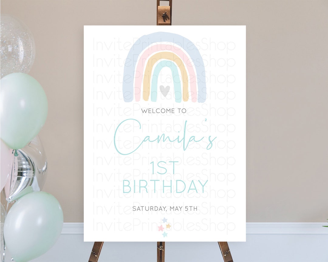 Pastel Rainbow Welcome Sign Boho Rainbow Welcome Board Rainbow Welcome ...