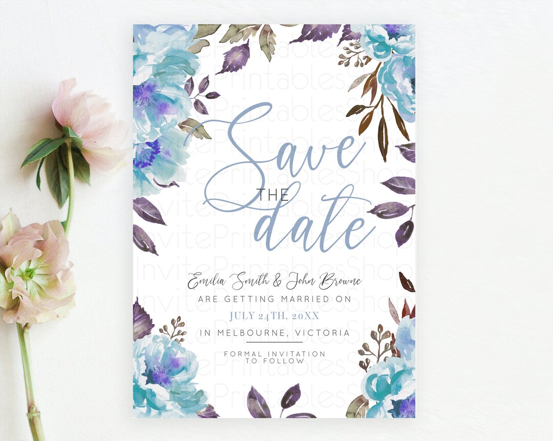 Wildflower Save the Date Template Secret Garden Save the Date Pastel ...