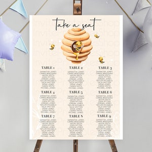 Bee Seating Chart Queen Bee Seating Chart Bee Day Seating Sign Beehive ...