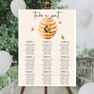 Bee Seating Chart Queen Bee Seating Chart Bee Day Seating Sign Beehive ...
