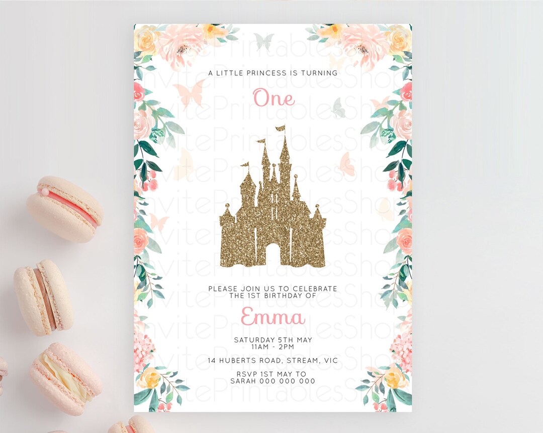 Princess Birthday Invitation Castle Invitation Royal Birthday Fairy ...