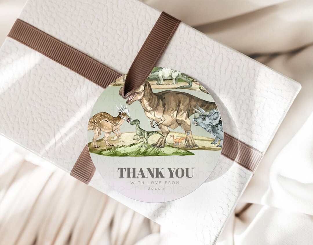 Dinosaur Thank You Tags Dinosaur Volcano Thank You Gift Tags Dinosaur ...