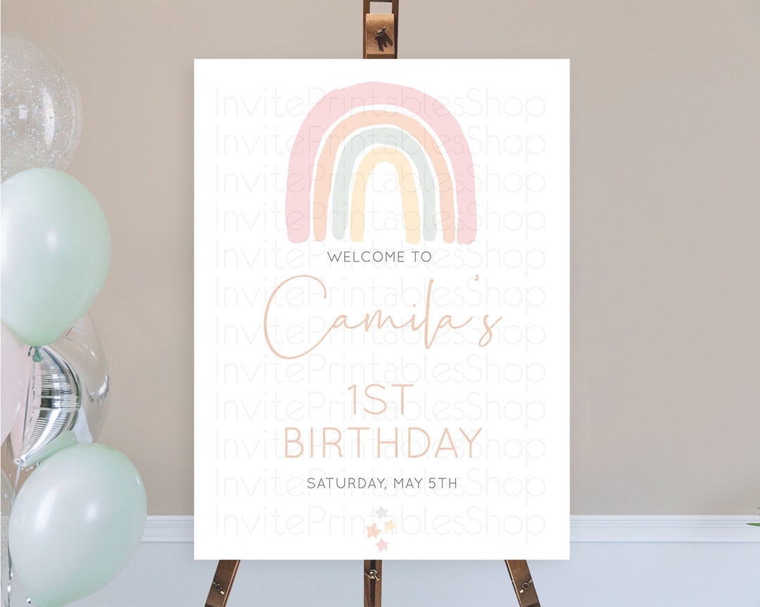 Pastel Rainbow Welcome Sign Boho Rainbow Welcome Board Rainbow Welcome ...