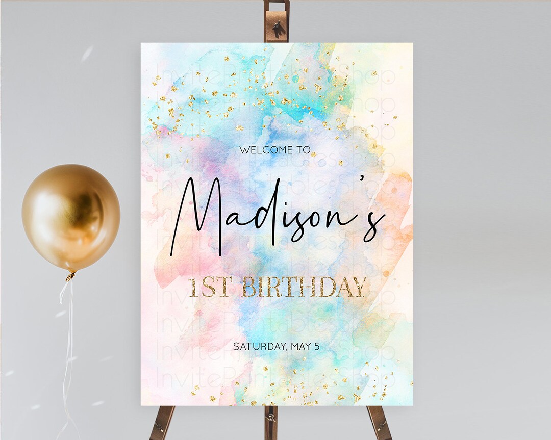 Pastel Welcome Sign Pastel Rainbow Welcome Sign Colorful - Etsy