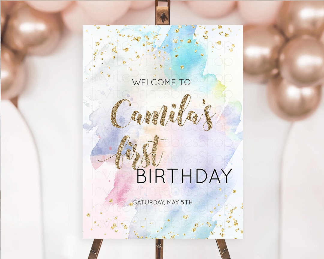 Pastel Welcome Sign Pastel Rainbow Welcome Sign Colorful Rainbow ...