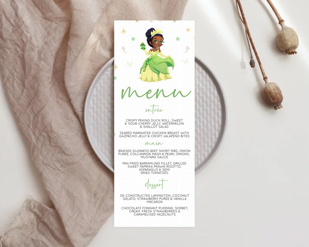Princess Menu Castle Menu Template Secret Garden Table Decor Enchanted ...
