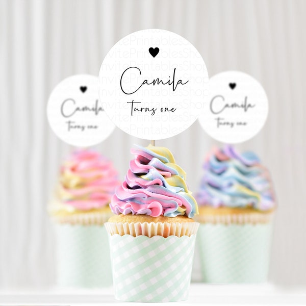 White Cupcake Topper - Etsy
