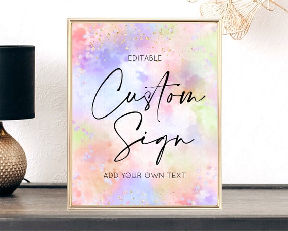Pastel Rainbow Sign Cards Gifts Sign Table Signs Diaper Sign - Etsy