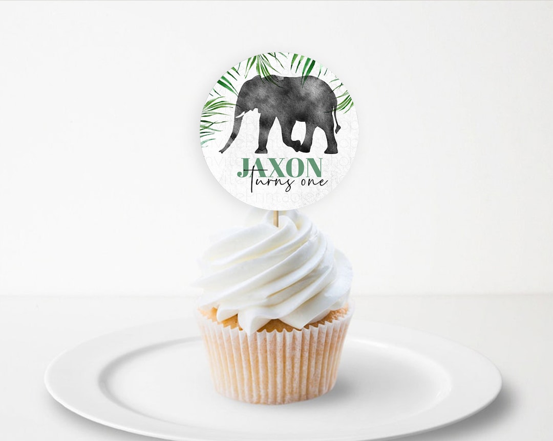Elephant Cupcake Toppers Elephant Cupcake Elephant Party Safari ...