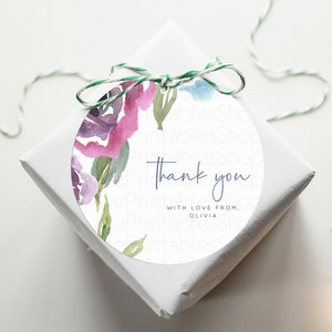 Secret Garden Thank You Tags Wildflower Thank You Gift Tags Pastel ...