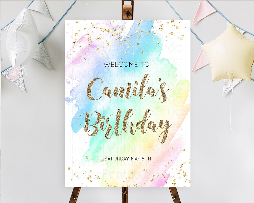 Pastel Welcome Sign Pastel Rainbow Welcome Sign Colorful Rainbow ...