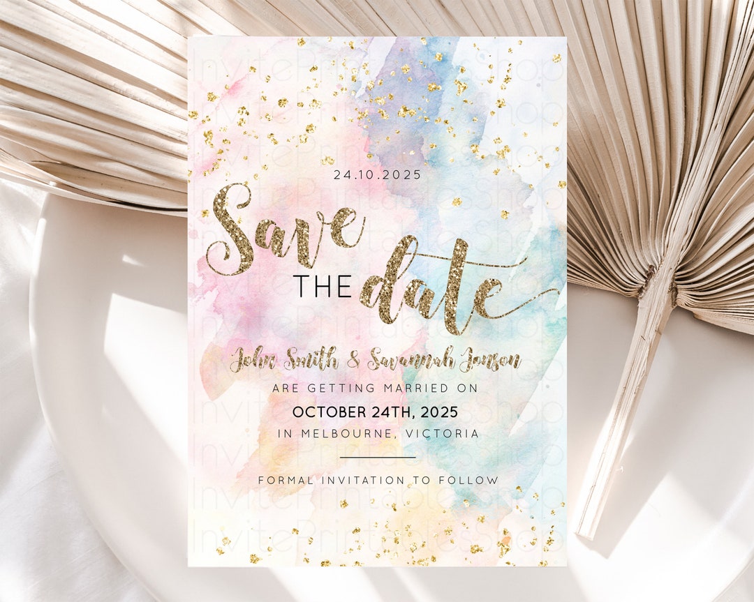 Pastel Save the Date Pastel Colors Save the Date Rainbow Colors Save ...