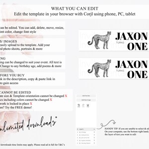 Cheetah Water Label Template Cheetah Party Decor Water Label Safari ...