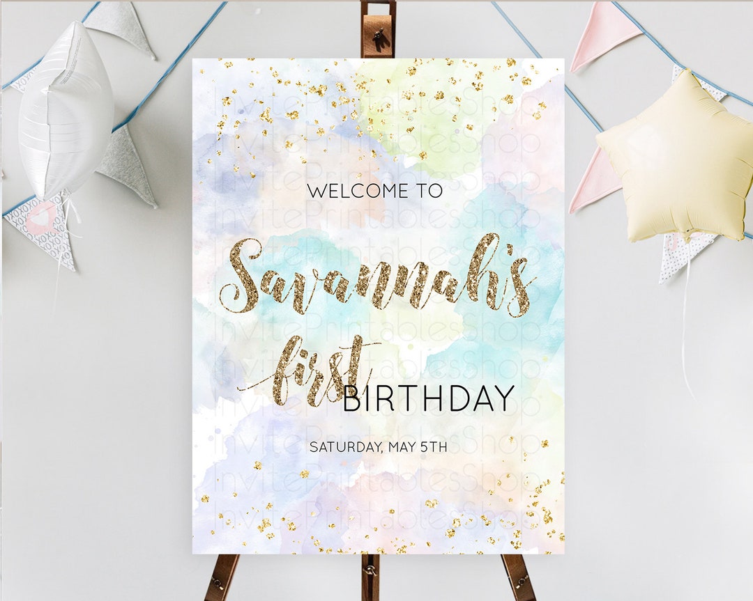 Pastel Welcome Sign Pastel Rainbow Welcome Sign Colorful Rainbow ...