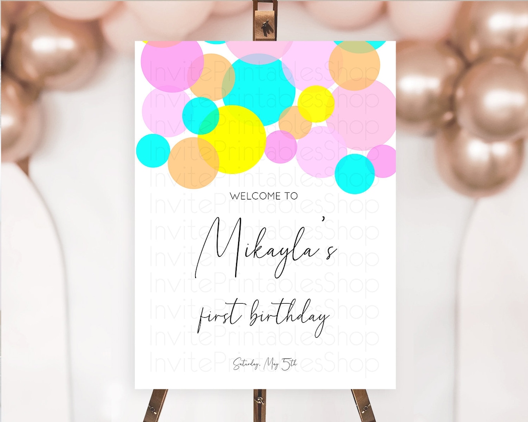 Rainbow Welcome Sign Pastel Welcome Board Pastel Rainbow Confetti ...