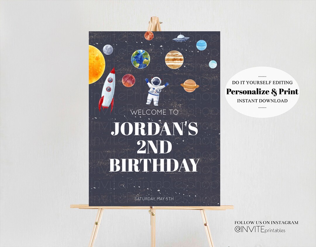 Space Welcome Sign Solar System Welcome Board Galaxy Welcome Poster ...