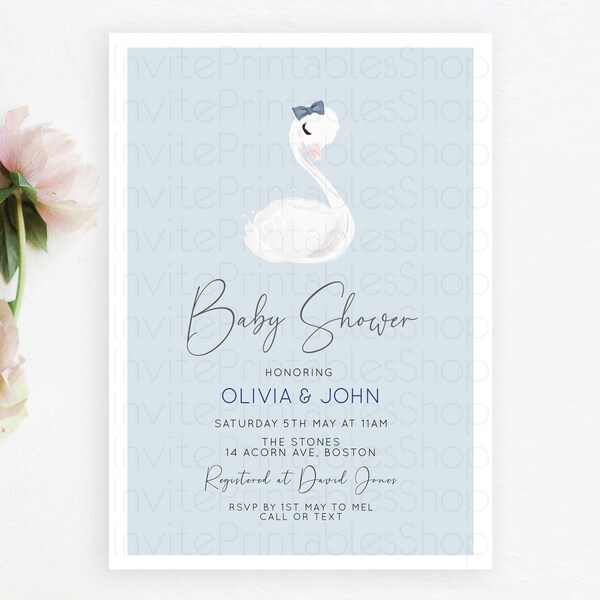 Swan Lake Ballet Baby Shower Invitation - Etsy