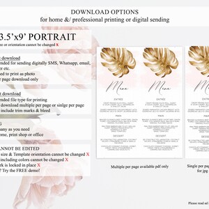 Tropical Menu Template Tropical Menu Palm Leaf Fern Table Decor ...