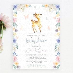 Enchanted Forest Baby Shower Invitation, Baby Fawn Invitation ...