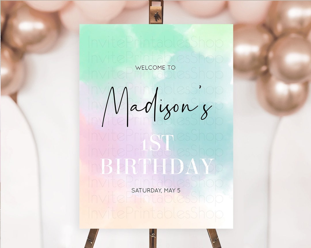 Pastel Welcome Sign Pastel Rainbow Welcome Sign Colorful - Etsy