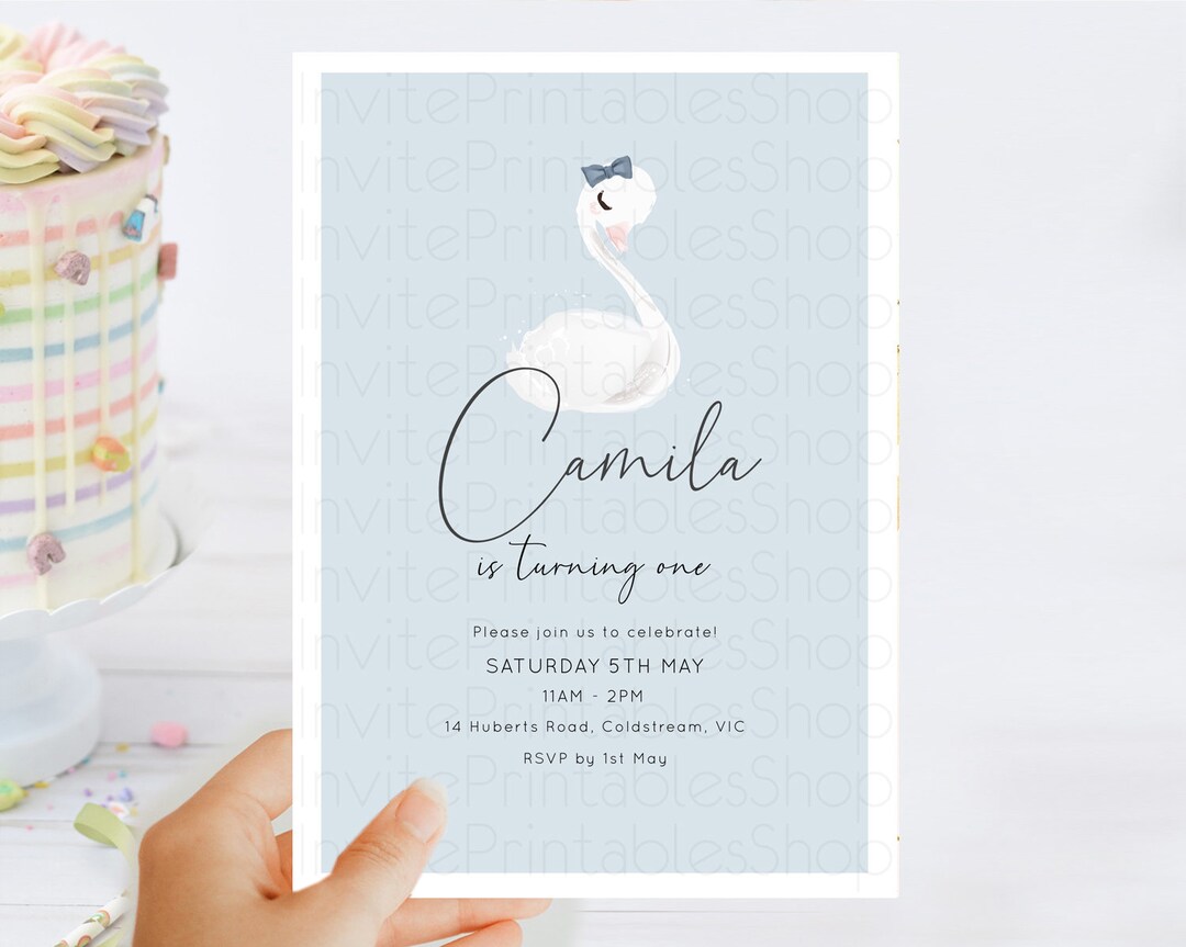 Swan Birthday Invitation Swan Princess Ballet Invitation Enchanted ...