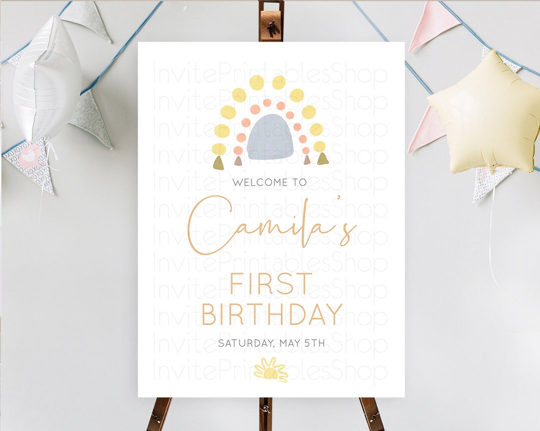 Pastel Rainbow Welcome Sign Boho Rainbow Welcome Board Rainbow Welcome ...