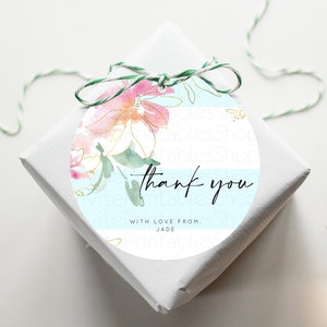 Secret Garden Thank You Tags Wildflower Thank You Gift Tags Pastel ...