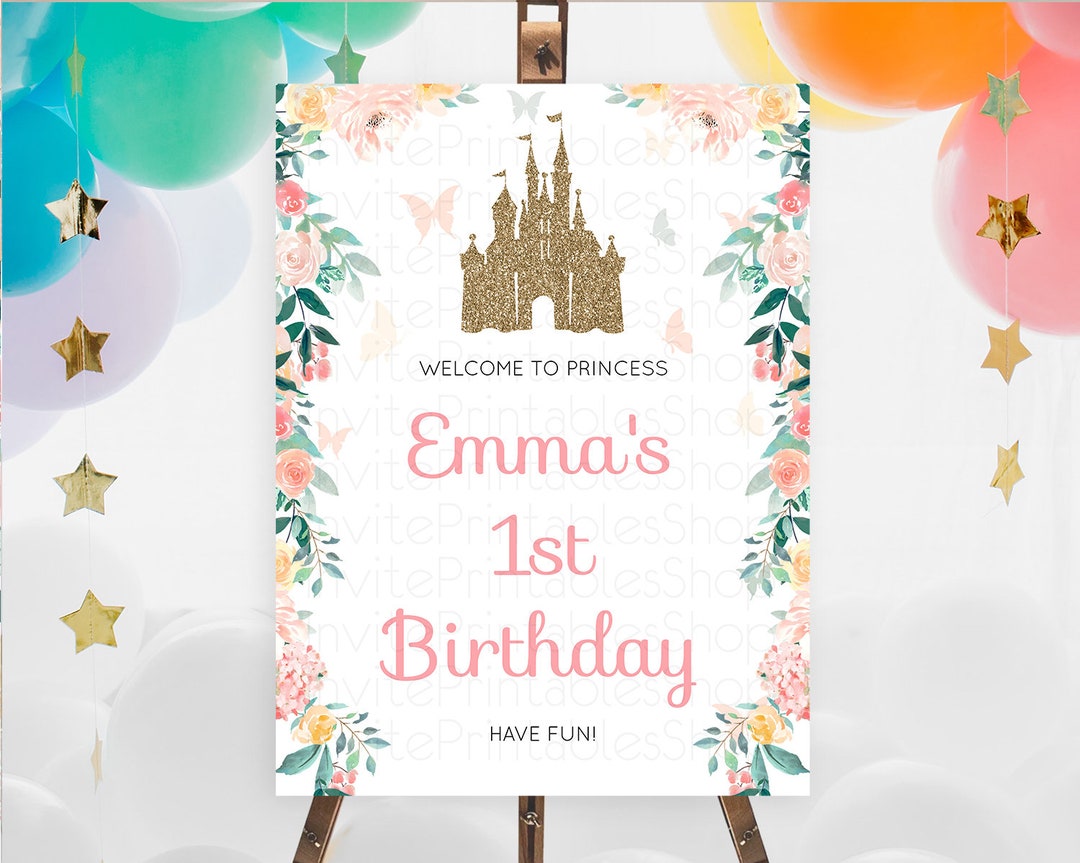 Princess Birthday Welcome Sign Castle Welcome Board Secret Garden ...