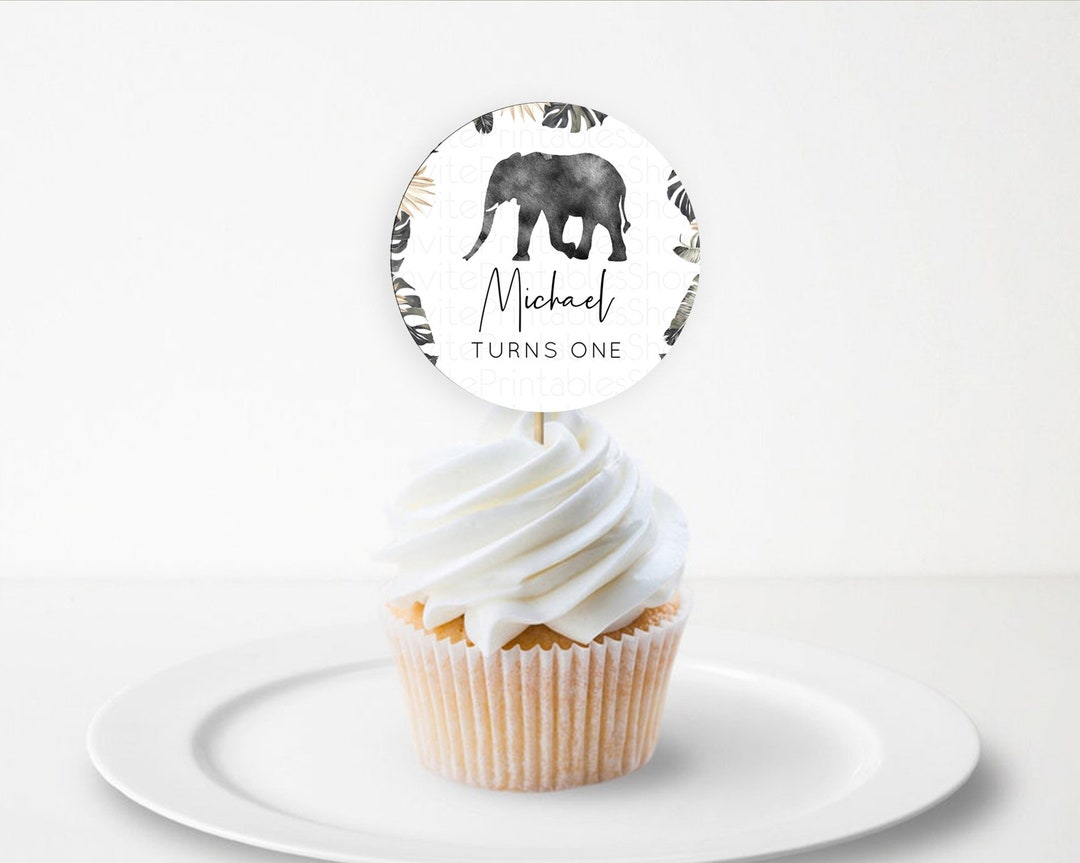 Elephant Cupcake Toppers Elephant Cupcake Elephant Party Safari ...