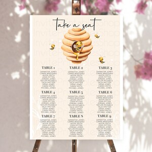 Bee Seating Chart Queen Bee Seating Chart Bee Day Seating Sign Beehive ...