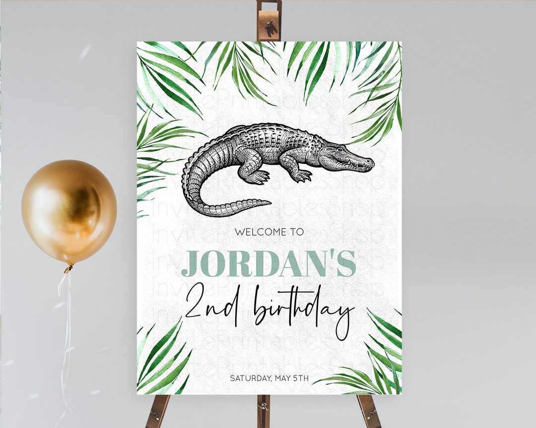 Crocodile Welcome Sign Alligator Welcome Board Croc Gator Party Welcome ...