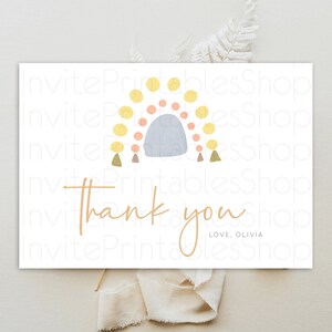 Pastel Rainbow Thank You Boho Rainbow Thank You Card Rainbow Birthday ...