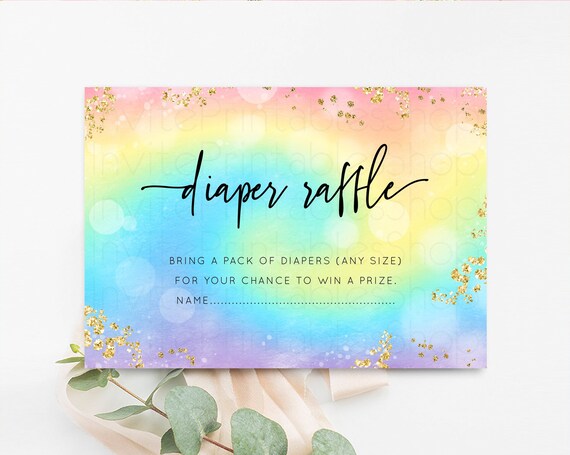 Paper & Party Supplies Rainbow Diaper Raffle Pastel Rainbow Diaper ...