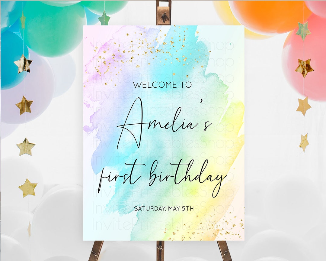 Pastel Welcome Sign Pastel Rainbow Welcome Sign Colorful - Etsy