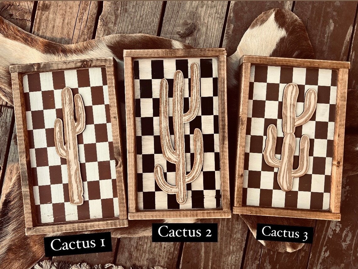 Checkered Cactus Signs *made TO Order* - Etsy