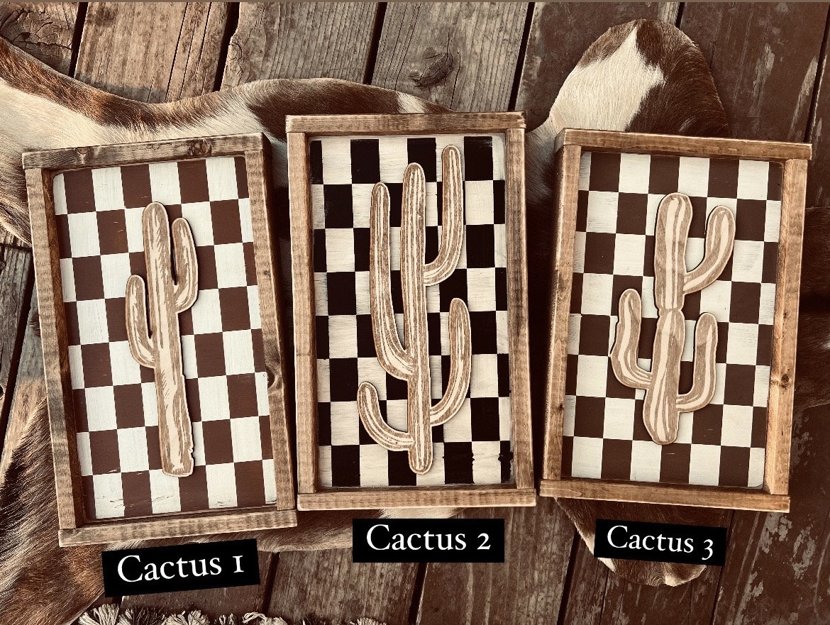 Checkered Cactus Signs *made TO Order* - Etsy