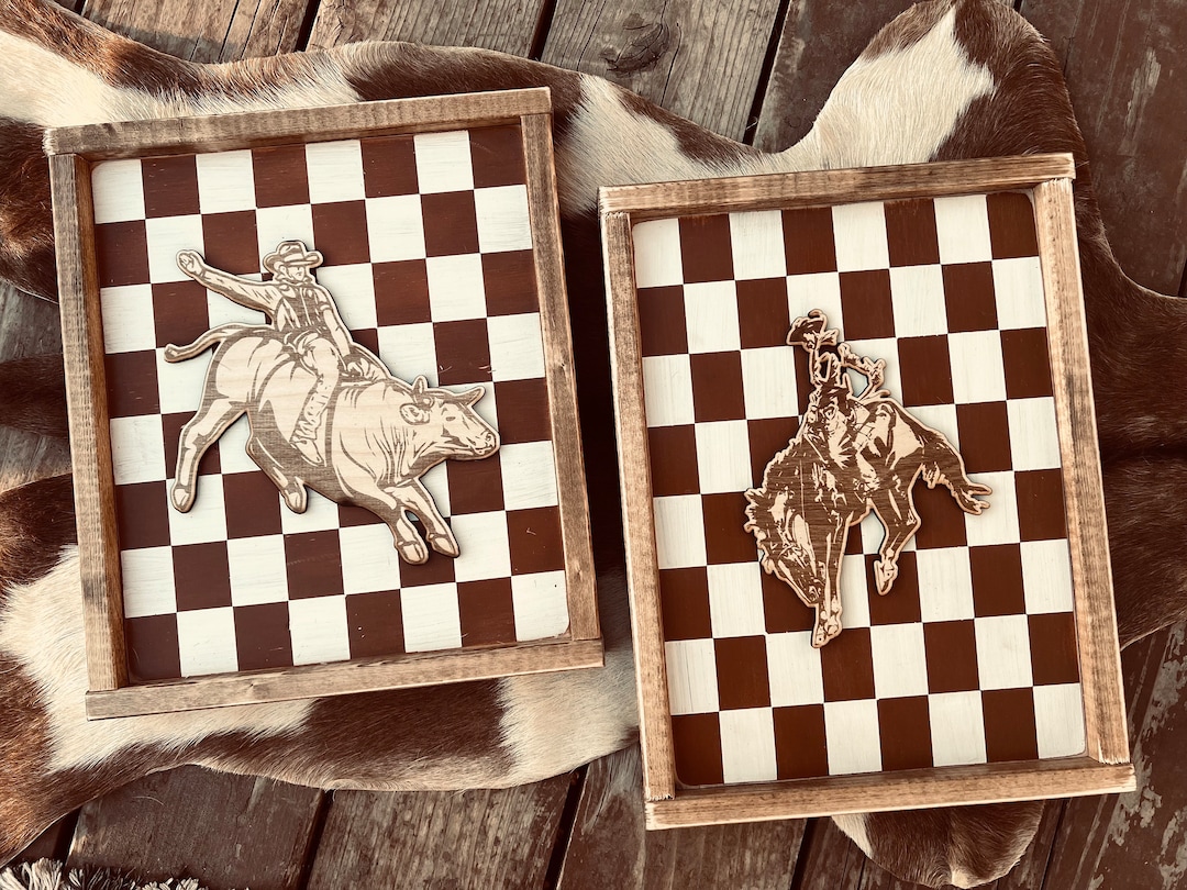 Checkered Cowboy Signs *made TO Order* - Etsy