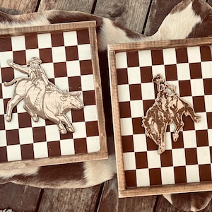 Checkered Cowboy Signs *made TO Order* - Etsy