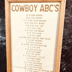 Cowboy Abc's *MADE TO ORDER* - Etsy