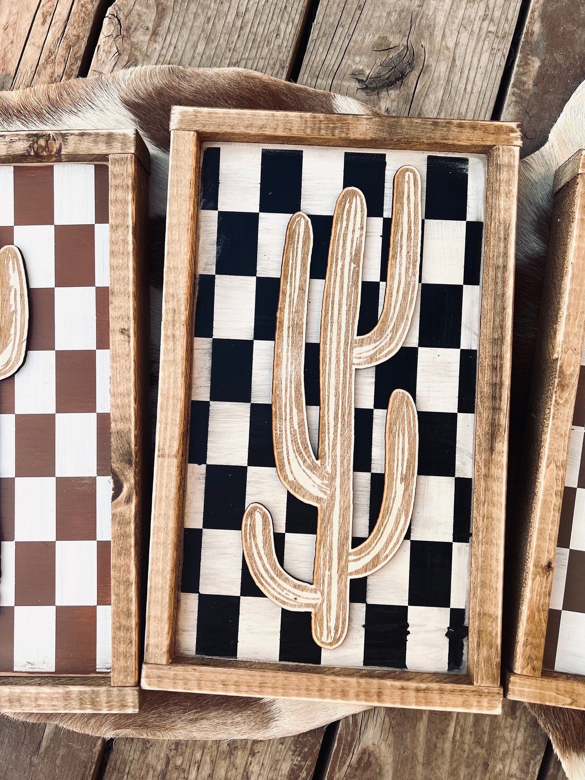 Checkered Cactus Signs *made TO Order* - Etsy