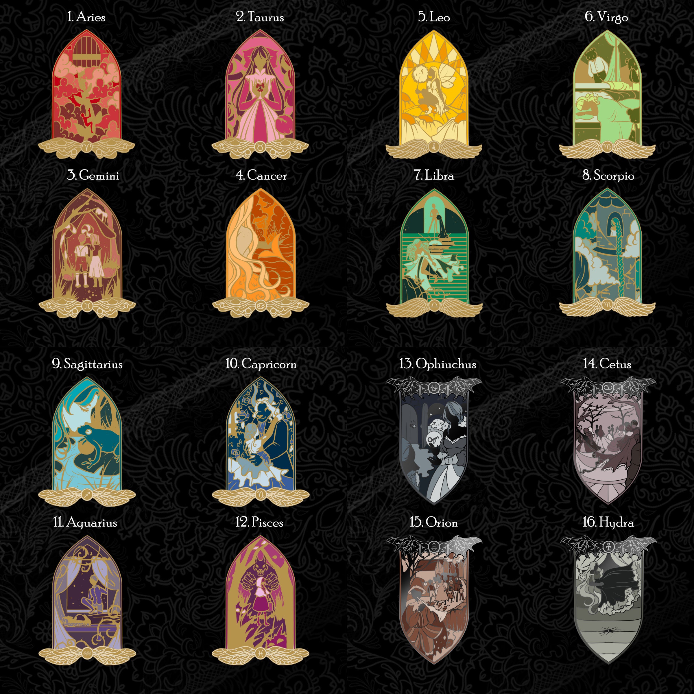 Zodiac X Fairy Tale Enamel Pins - Etsy